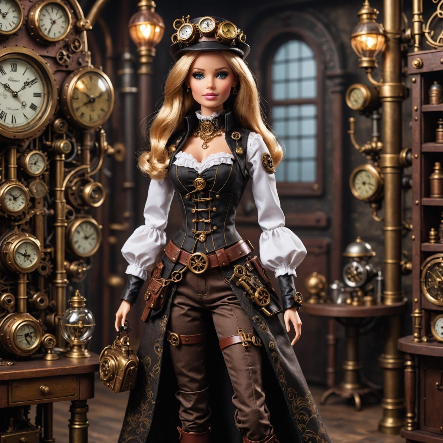Barbie steampunk full body - Steampunk Barbie in Elegant V...