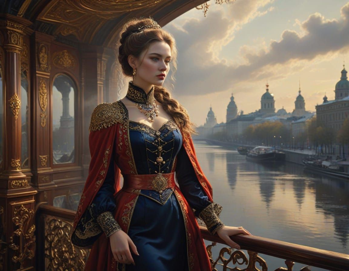 High style age - Elegant Soviet Commissar on Majestic Flyin...