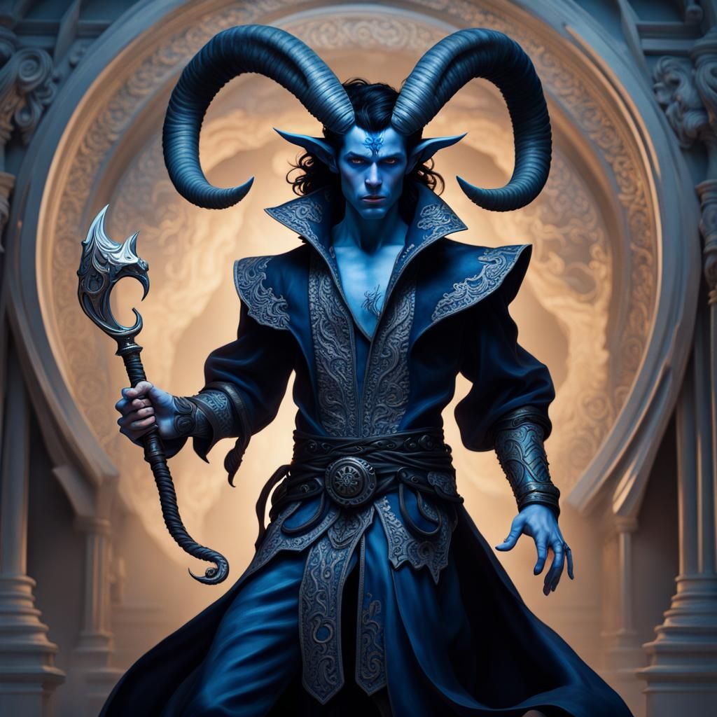 Tiefling Mage WIP - AI Generated Artwork - NightCafe Creator