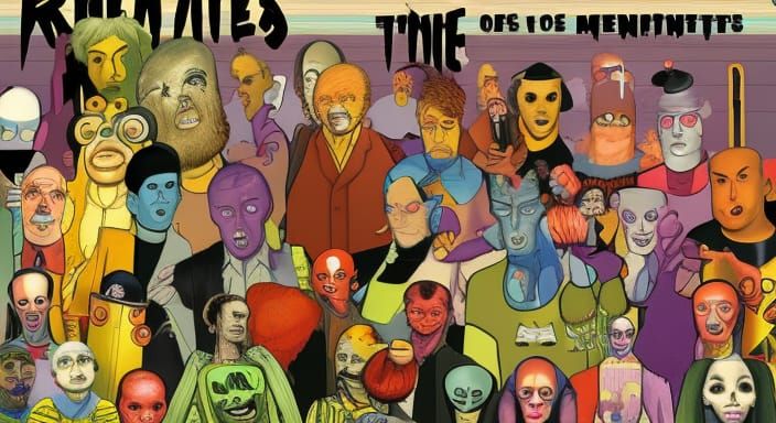 A group of robots, mutants, mechanical men, cyborgs, robo-men, alien ...