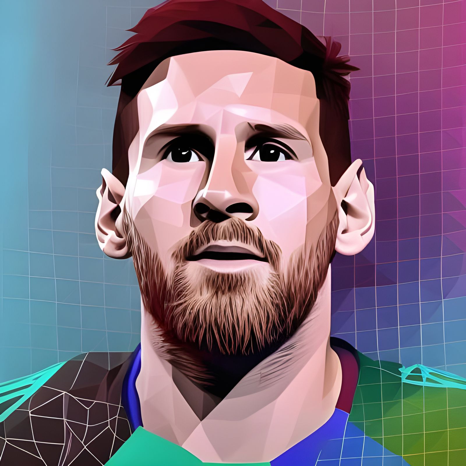 Leo Messi Colorful Poly Art Portrait - AI Generated Artwork - NightCafe ...