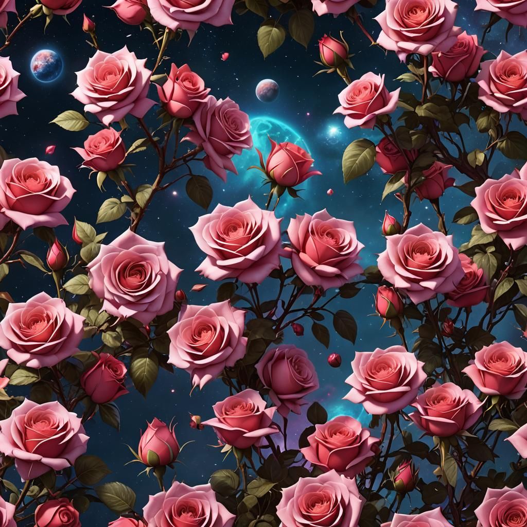 Anime Roses in space - AI Generated Artwork - NightCafe Creator