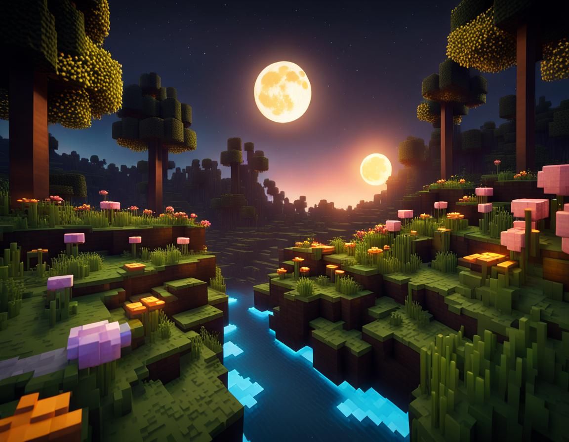 Minecraft, ultra shading, plain biome, Minecraft blocks, hyper ...