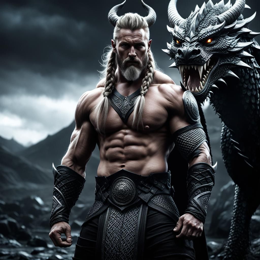 dominant, muscular, strong viking, viking braids, dark goth Fierce ...