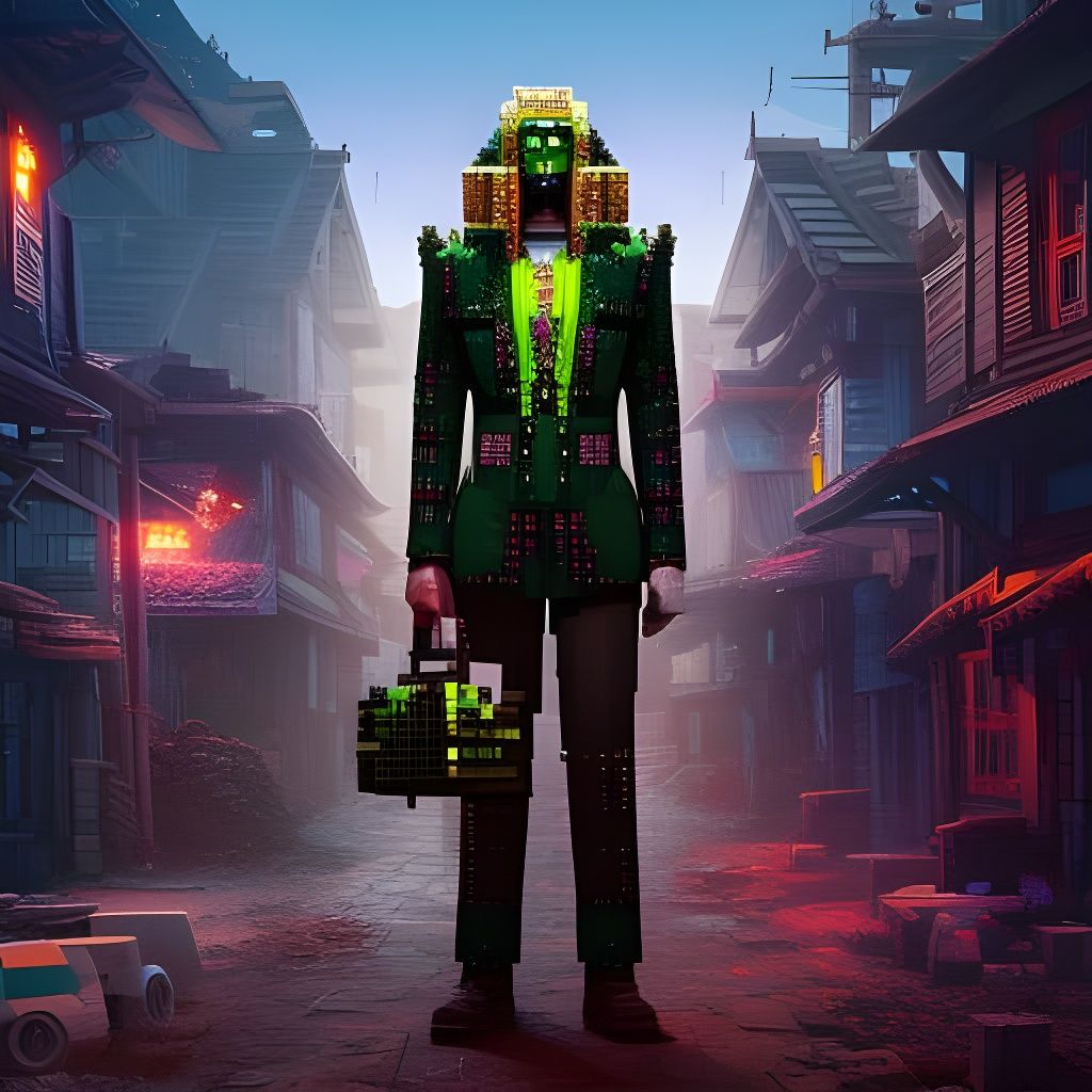 Pixel-Punk Businessman - AI Generated Artwork - NightCafe Creator