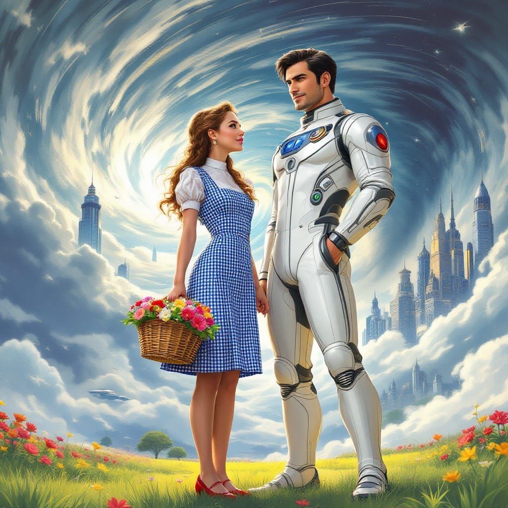 Dorothy Gale and George Jetson: A Futuristic Whims... - AI Art