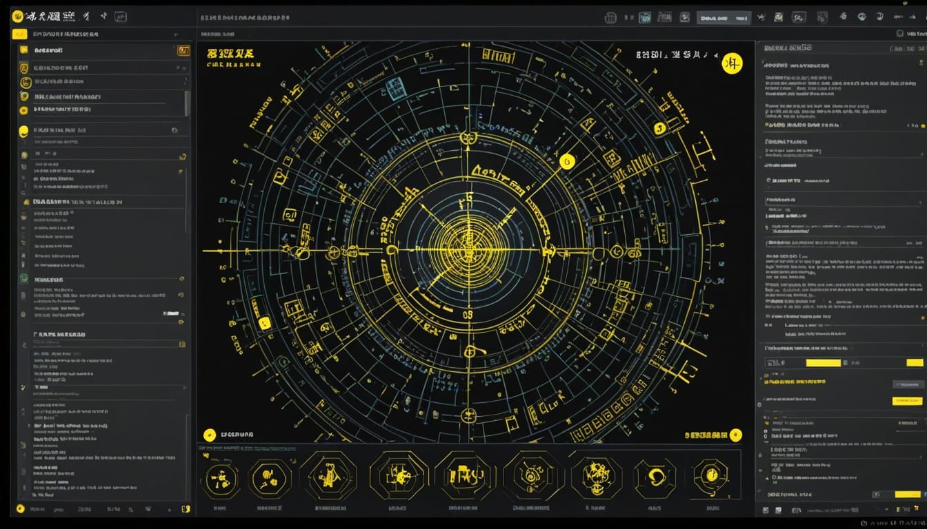 Cyberpunk Hacking Interface, A.I. Matrix Server In... - AI Art