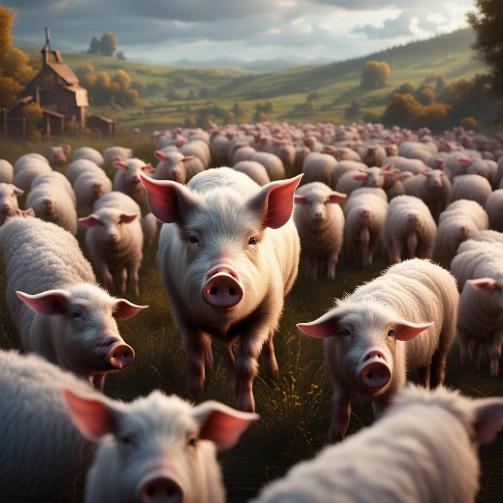 pig farm - AI Generated Artwork - NightCafe Creator