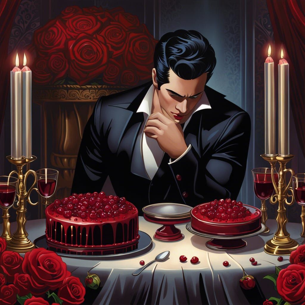 Dinner with a vampire - AI Generated Artwork - NightCafe Creator