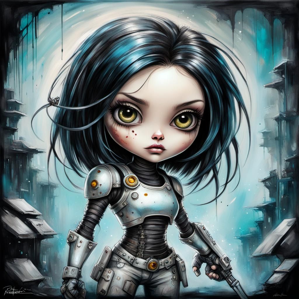 chibi battle angel Alita - AI Generated Artwork - NightCafe Creator
