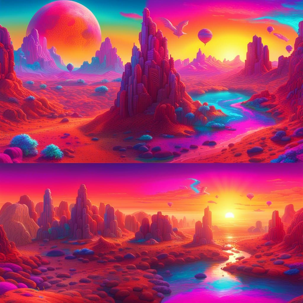Psychedelic sunrise - AI Generated Artwork - NightCafe Creator
