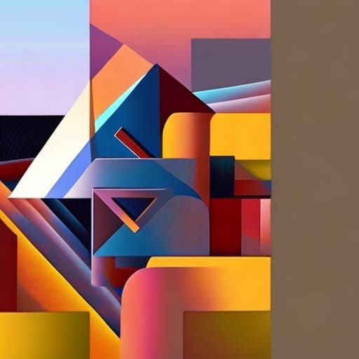 cubist painting, Neo-Cubism, layered overlapping geometry, art deco painting, Dribbble ...