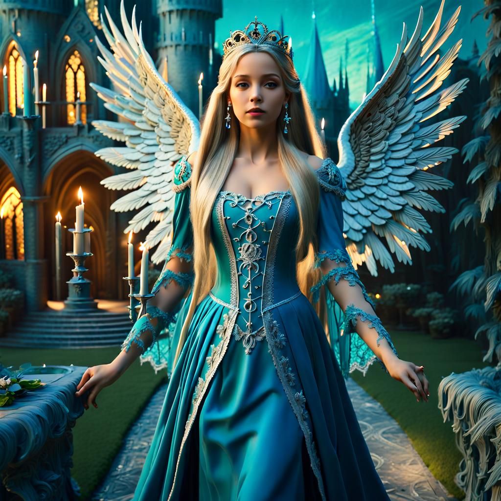Majestic Angel Princess - AI Generated Artwork - NightCafe Creator