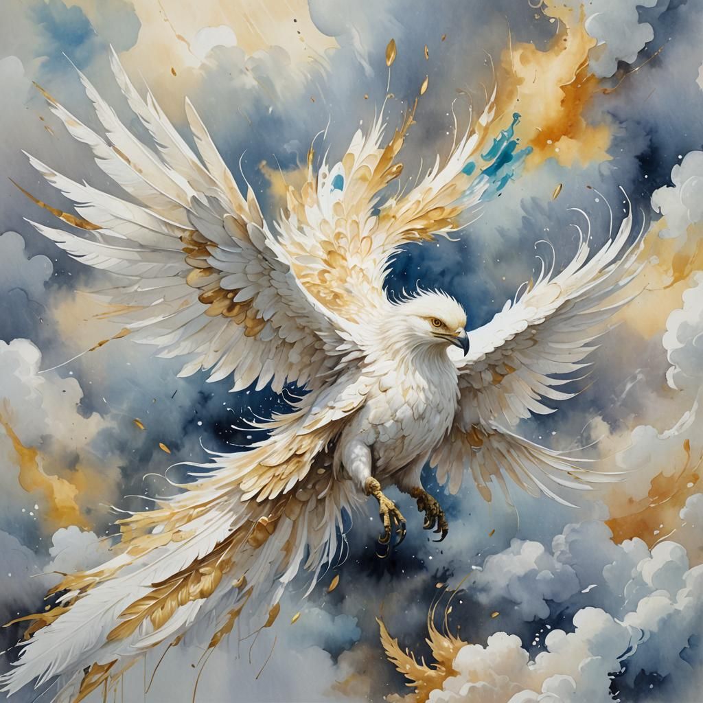 White Creature Flying - AI Generated Artwork - NightCafe Creator