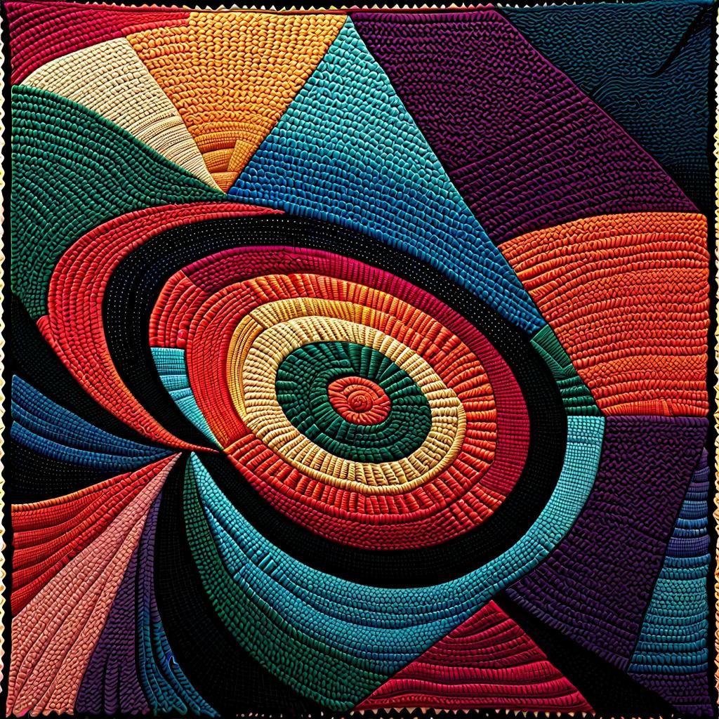 A beautiful colorful abstract tapestry; different textures ...