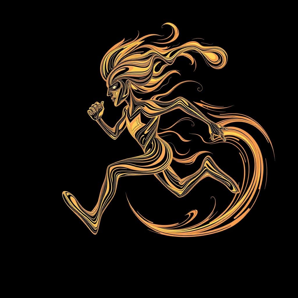 Dynamic Swirl Figure in Motion - AI Art