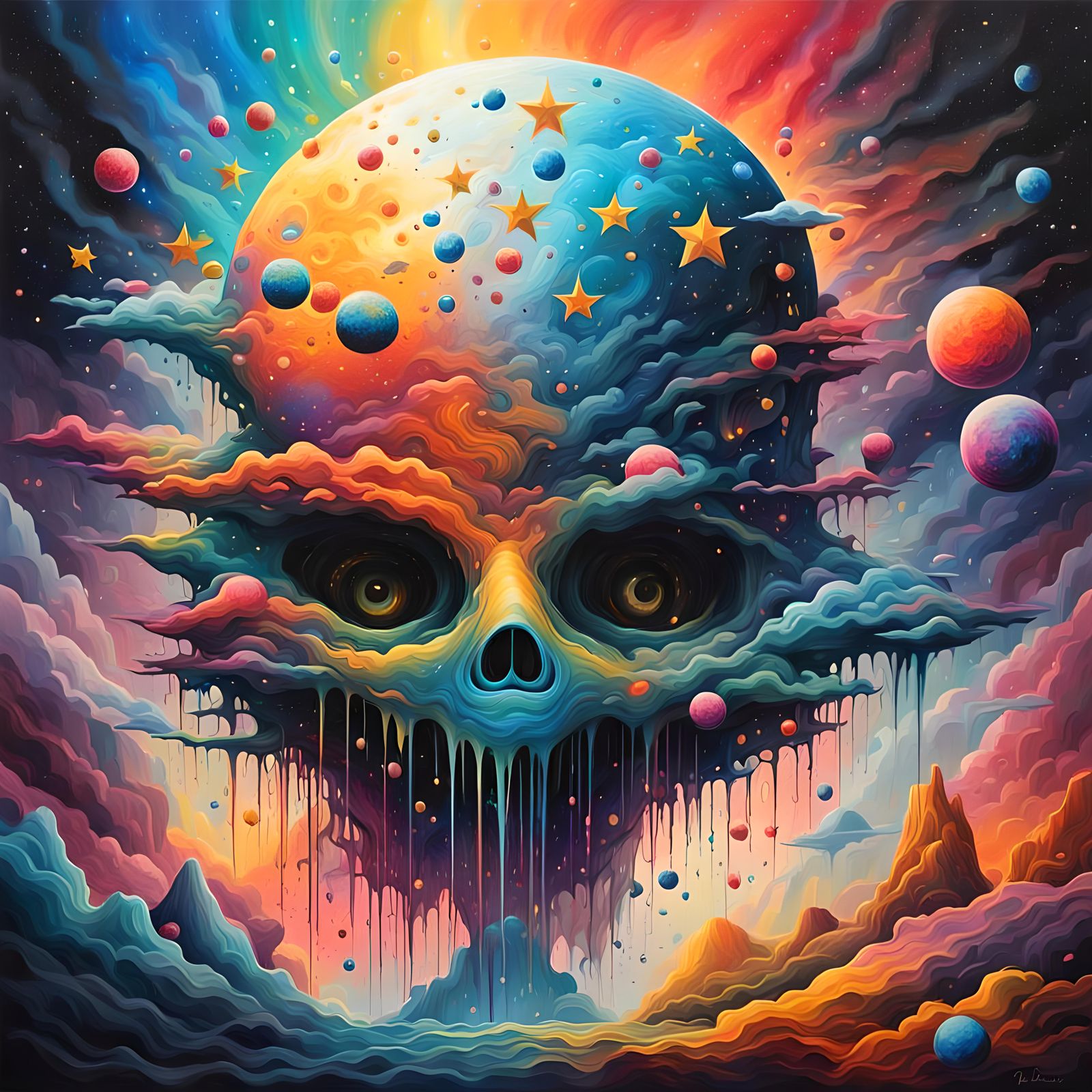 Cosmic skull - AI Generated Artwork - NightCafe Creator