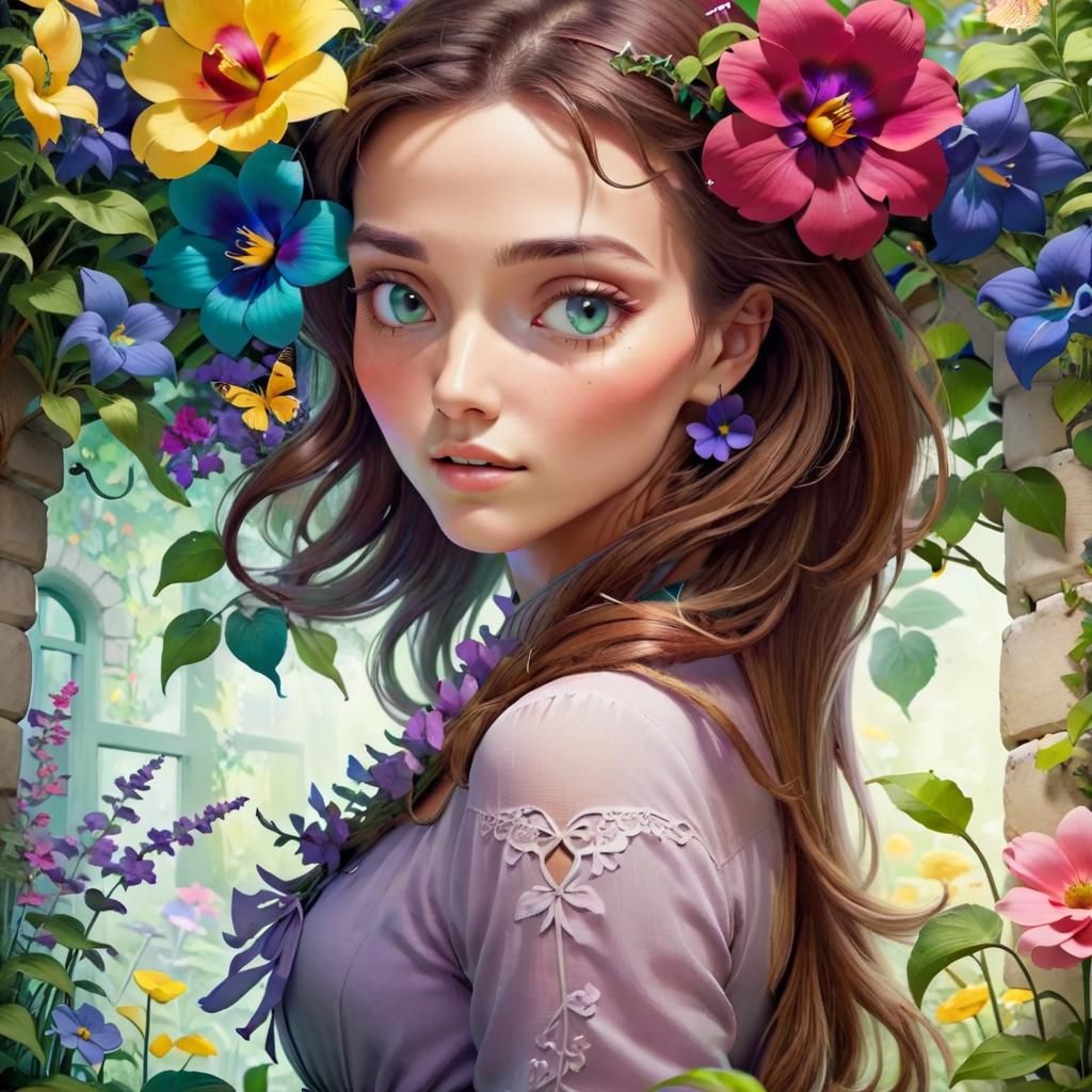 Secret flower garden - AI Generated Artwork - NightCafe Creator