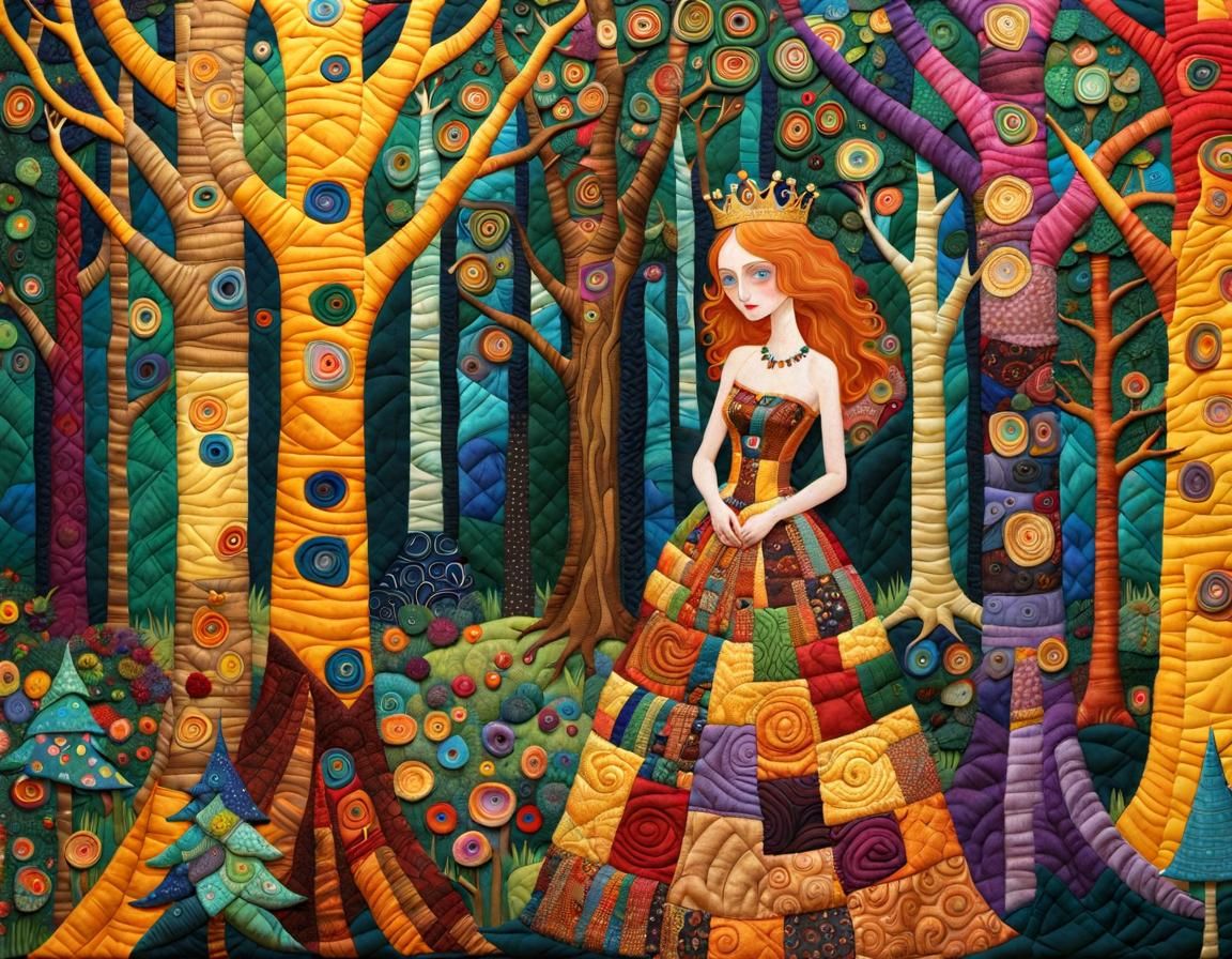 Quilted ginger princess - AI Generated Artwork - NightCafe Creator