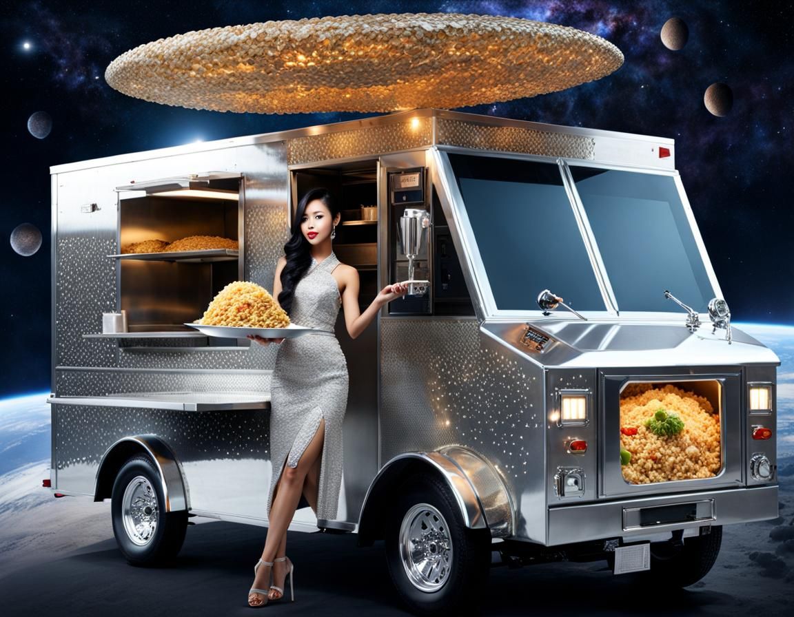 Fried rice in space - AI Generated Artwork - NightCafe Creator