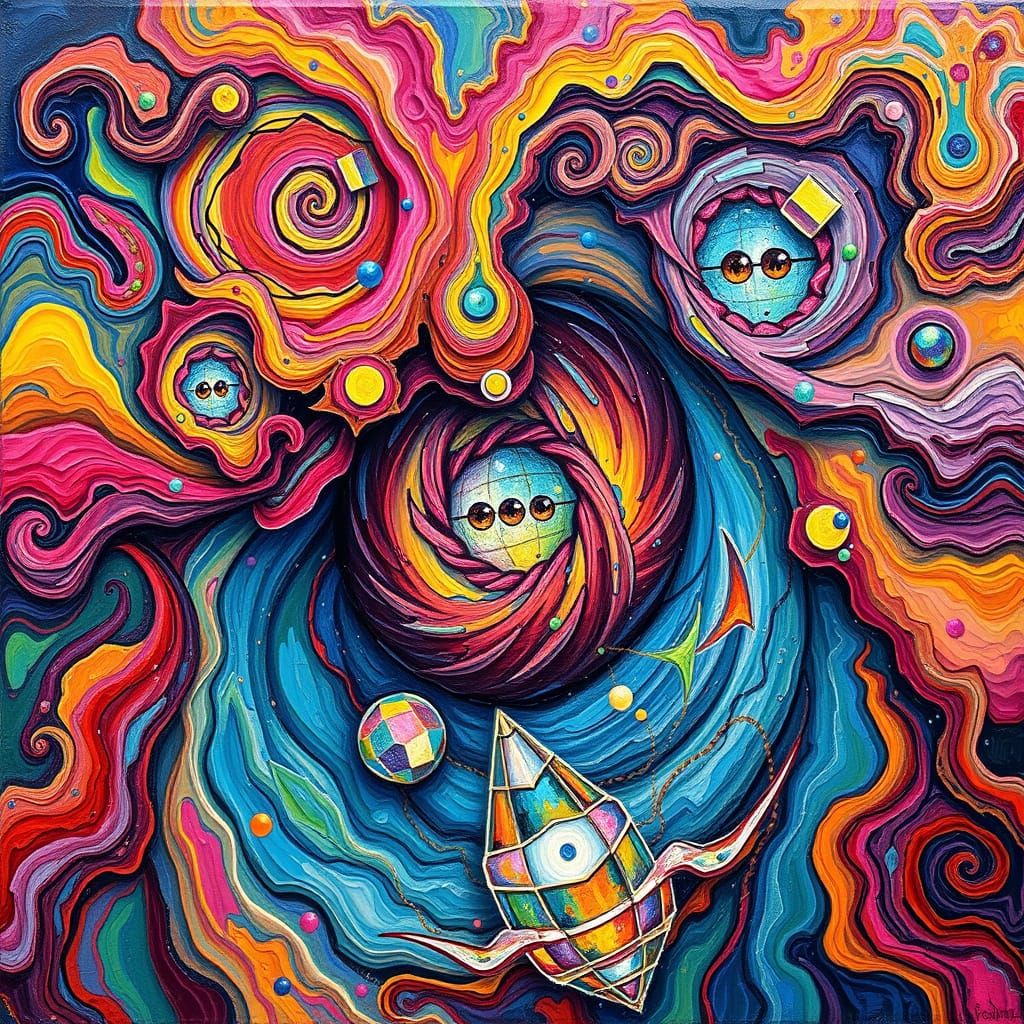 toroids. fractals. prisms. - Vibrant Neo-Expressionist Fract...