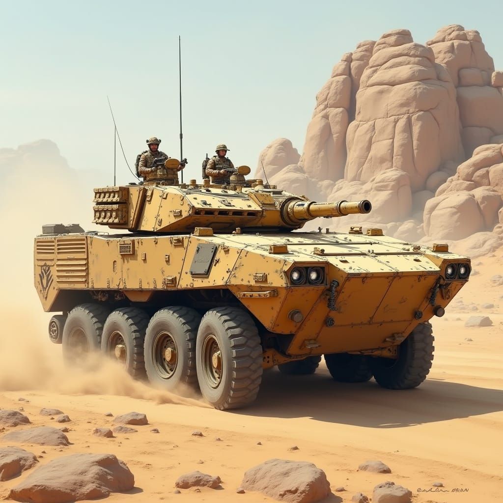 Temu Stryker - M2A2 Bradley Fighting Vehicle in Desert Warfa...