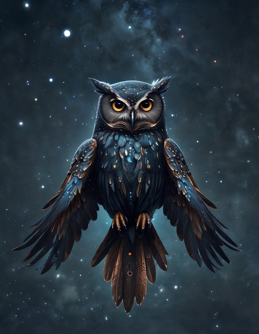 The Cosmic Owl - AI Generated Artwork - NightCafe Creator