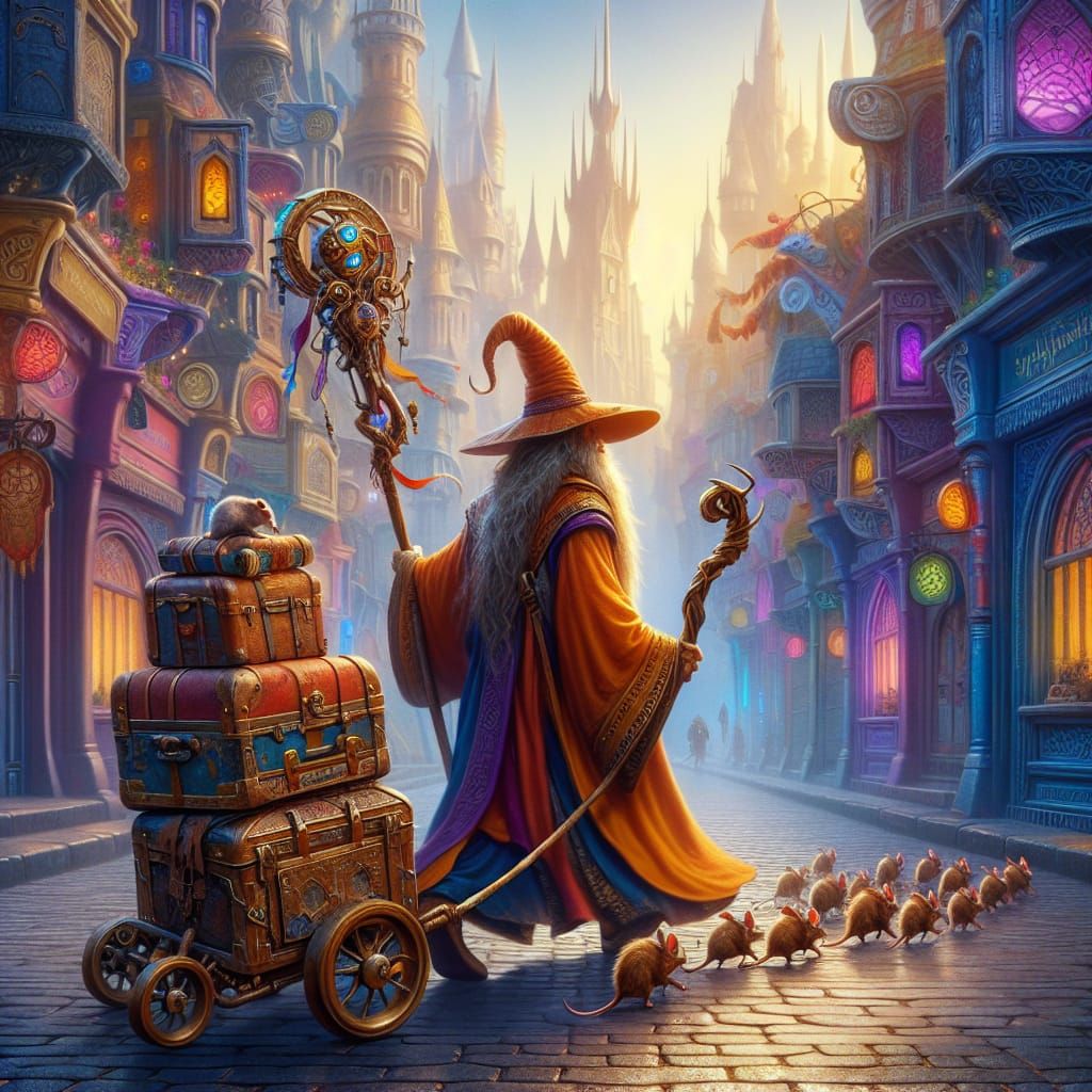 Wizard and his Followers - AI Generated Artwork - NightCafe Creator