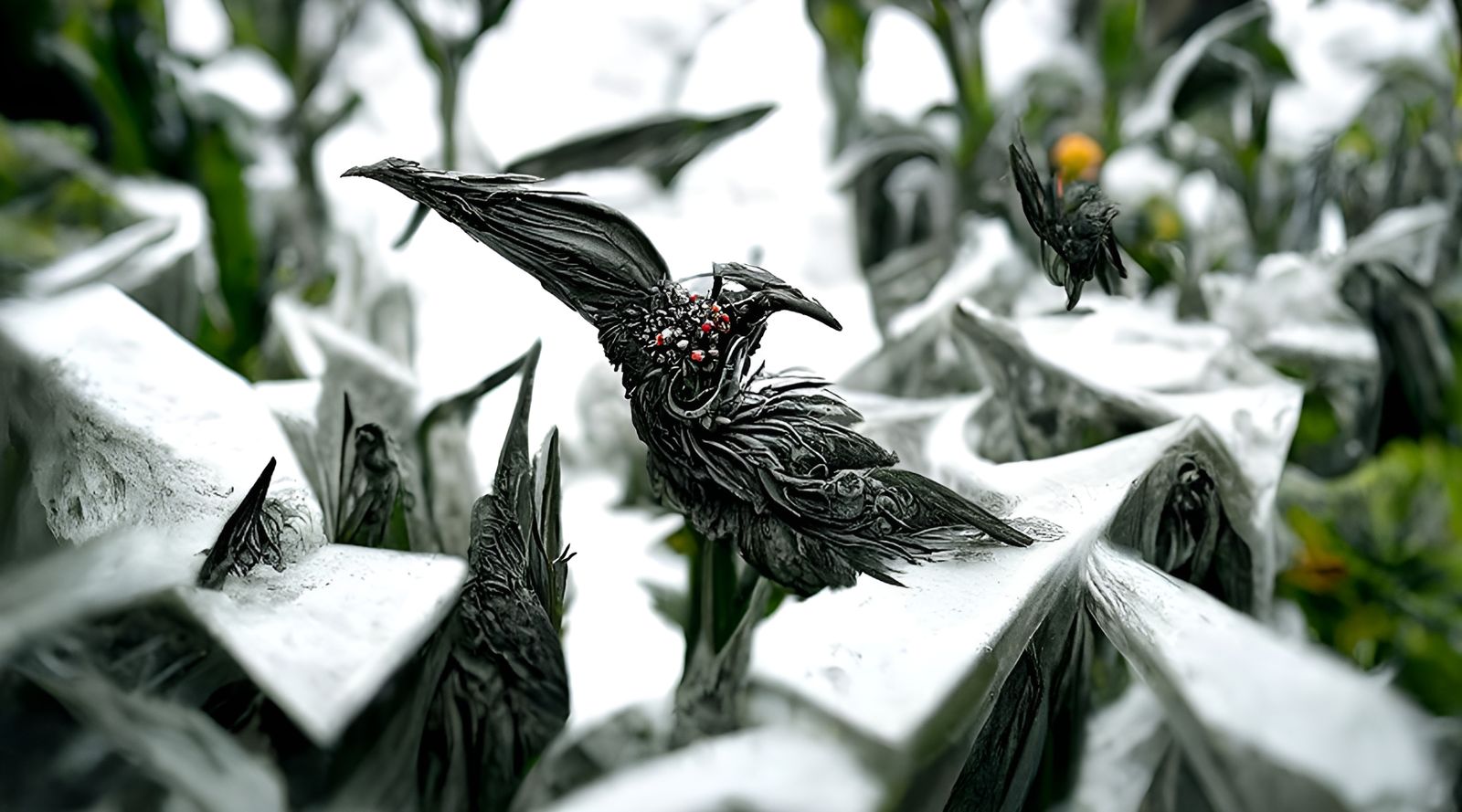frost birds; demon birds; Roberto Aizenberg, Zdzisław Beksiński, Thomas ...