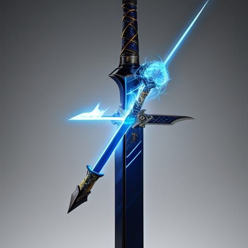 Hyper Realistic Electric Elemental Sword in Stunni... - AI Art