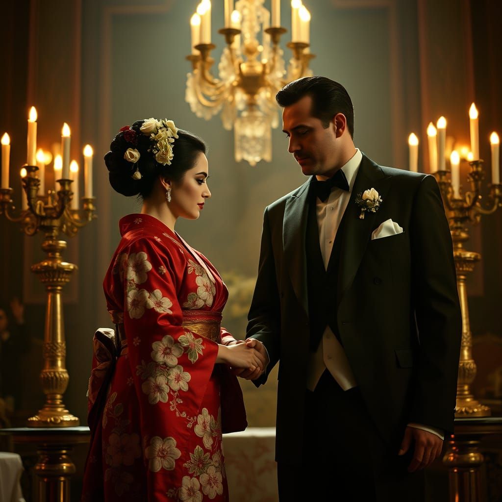 Elegant Yakuza Princess and Italian American Gangs... - AI Art