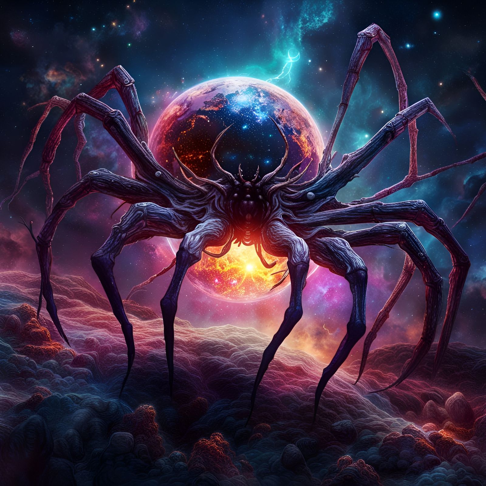 Galactic Spider Queen - AI Generated Artwork - NightCafe Creator