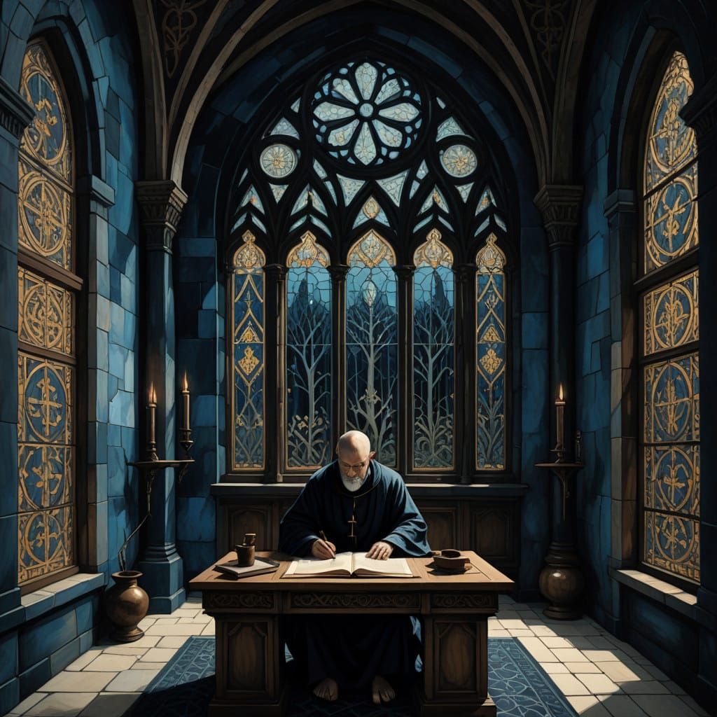 Interiors - Monastery scriptorium 1