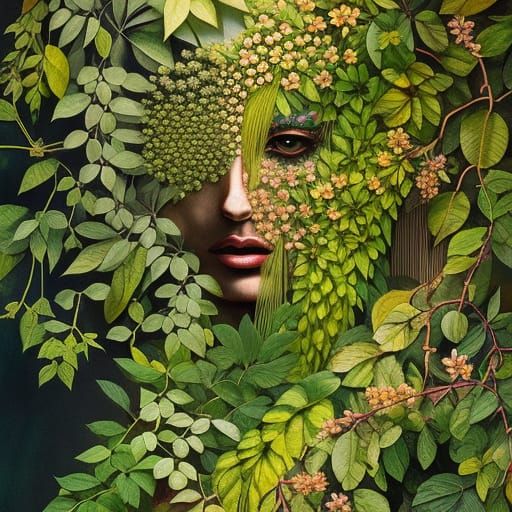 Hidden in vines - AI Generated Artwork - NightCafe Creator