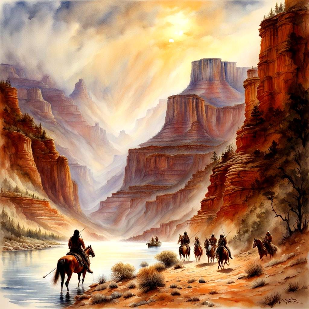 Native American exploring the Natural Wonder of Grand Canyon