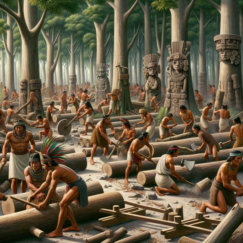 Aztec Logging Industry - AI Generated Artwork - NightCafe Creator