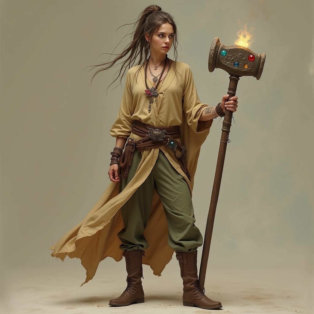 NPC - Ethereal Fantasy Blacksmith in a Dreamy, Earth-Toned L...