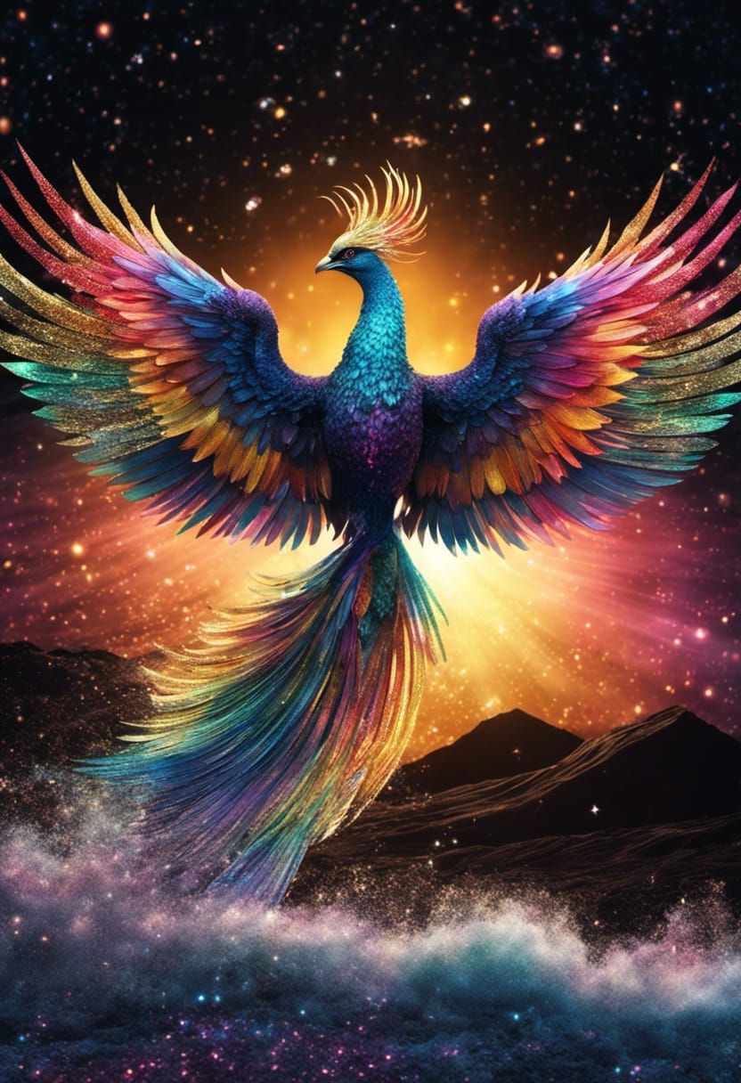 Majestic rainbow phoenix - AI Generated Artwork - NightCafe Creator