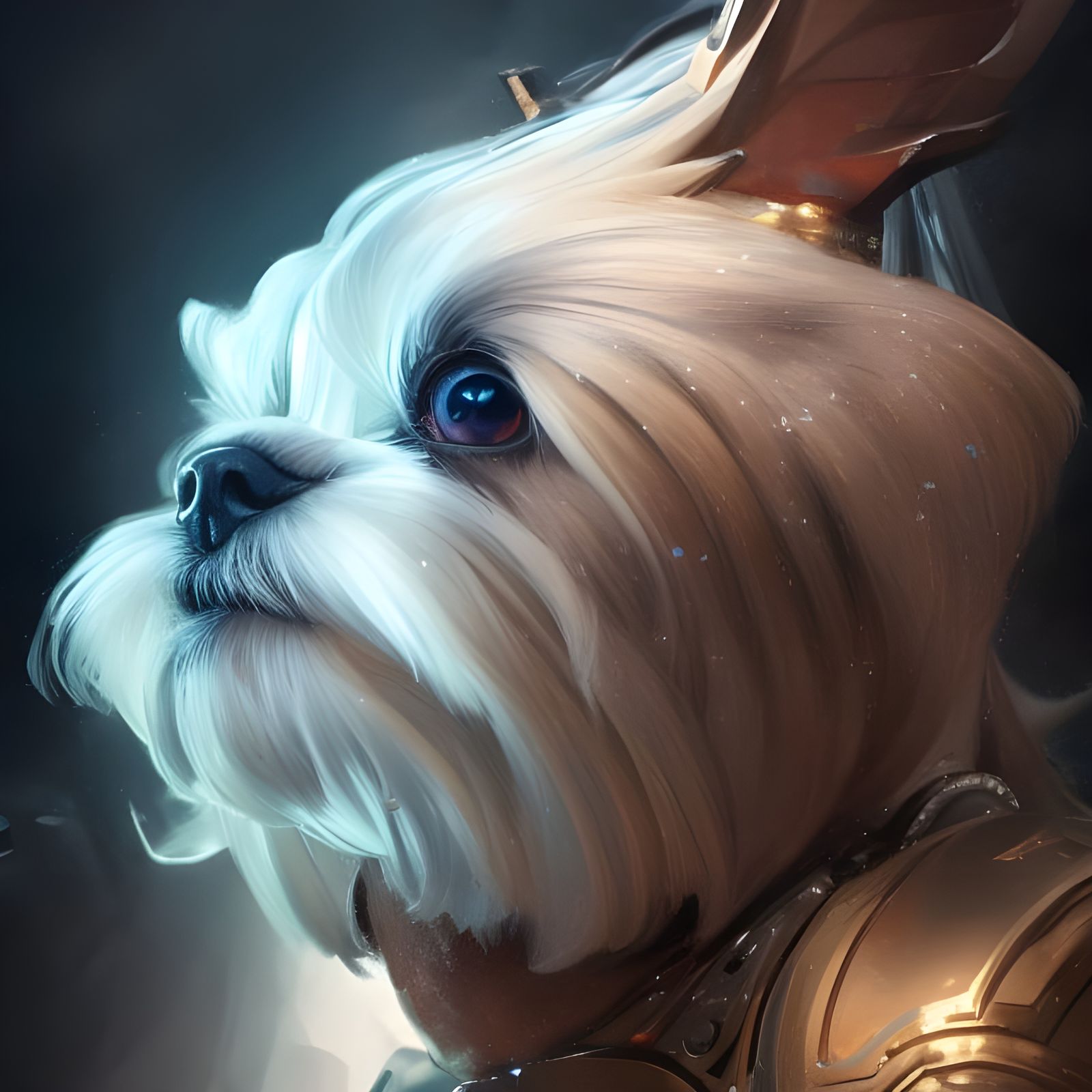 shih Tzu cyber princess overlord, head and shoulders portrait, 8k ...