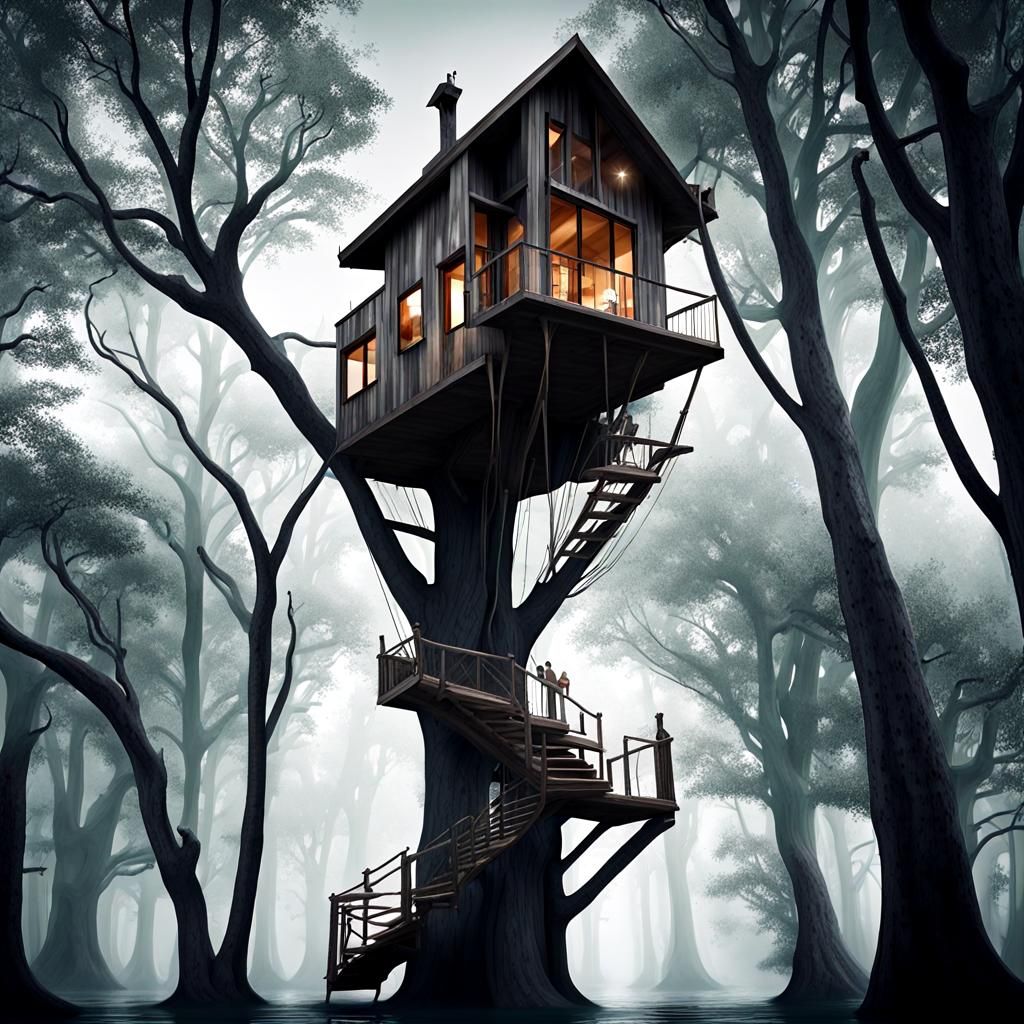 Unusual Treehouses - AI Generated Artwork - NightCafe Creator