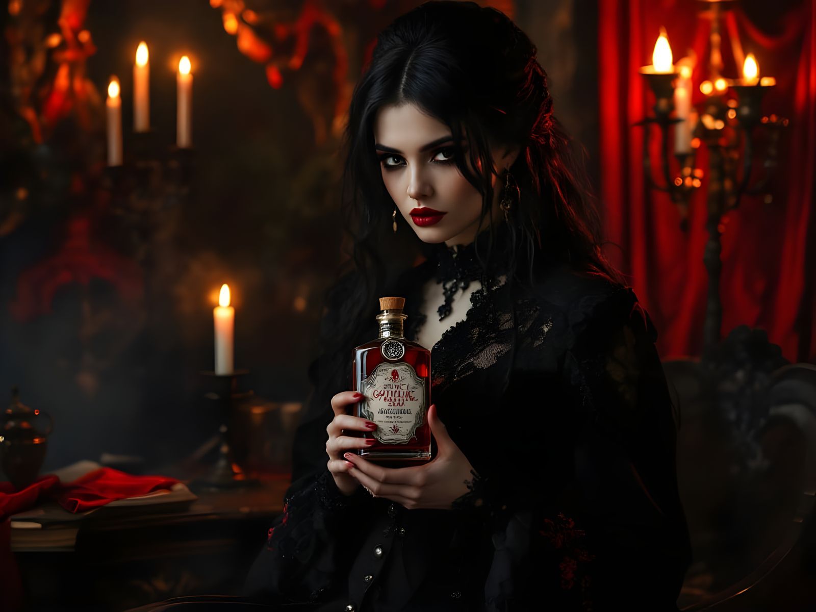 A Gothic Themed Advertisement For "Red Gothic Absinthe" (Continued)