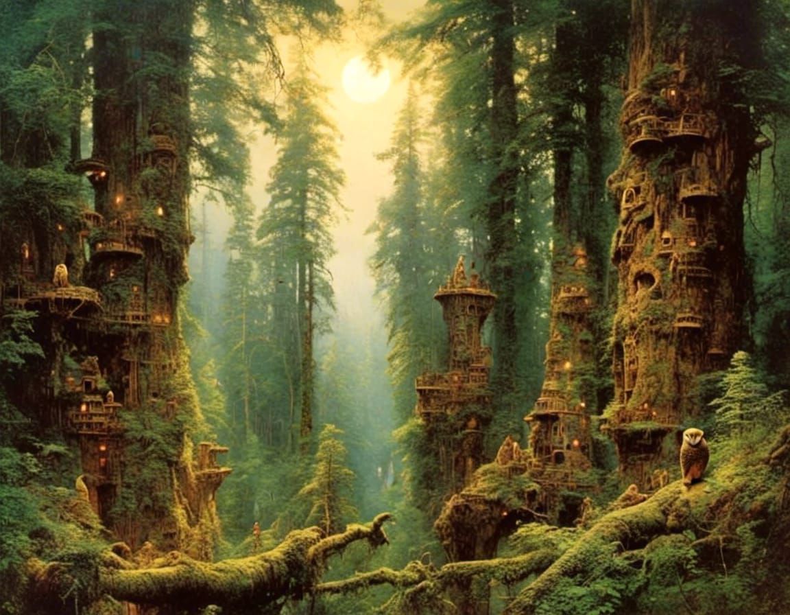 Staghorn Forest concept art - Ancient Pagan Forest Totems in...