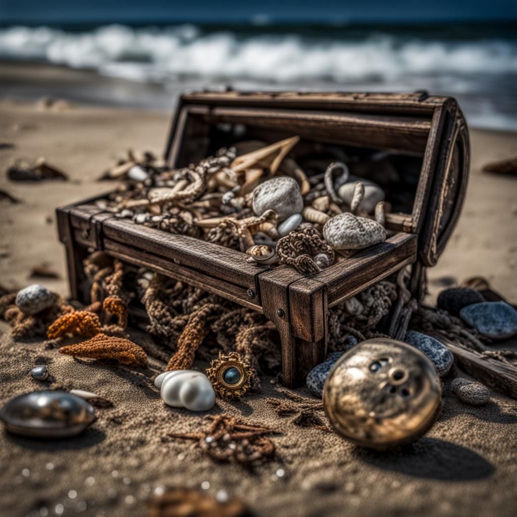 Treasures Washed Ashore - AI Generated Artwork - NightCafe Creator
