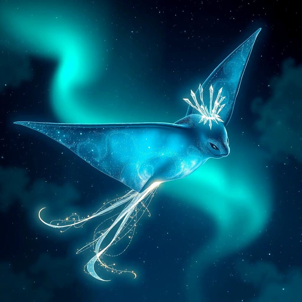 Cosmic Ray - Mystical Manta Ray Soars Through Cosmic Skies