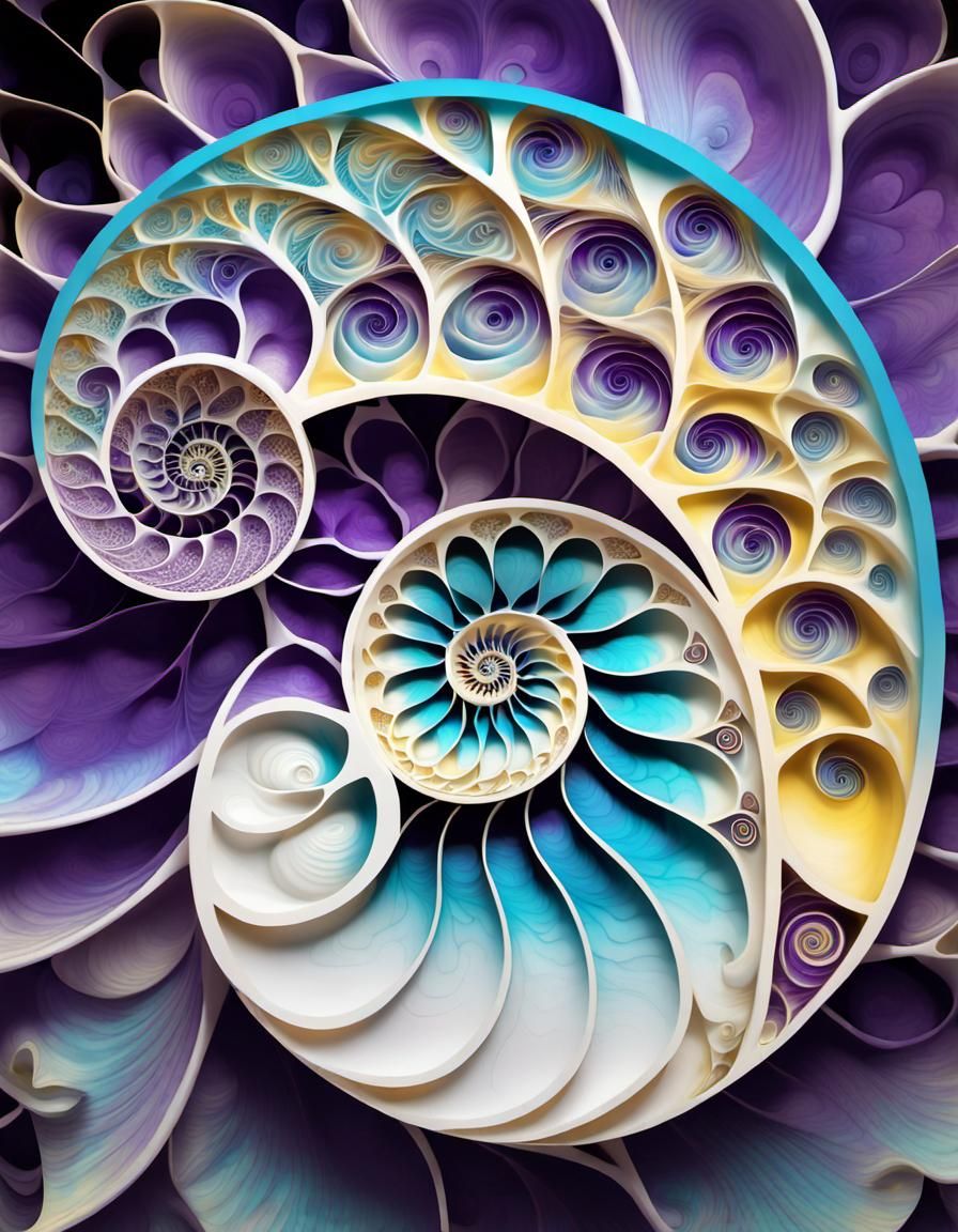 Organic nautilus shell: sacred geometry - AI Generated Artwork ...