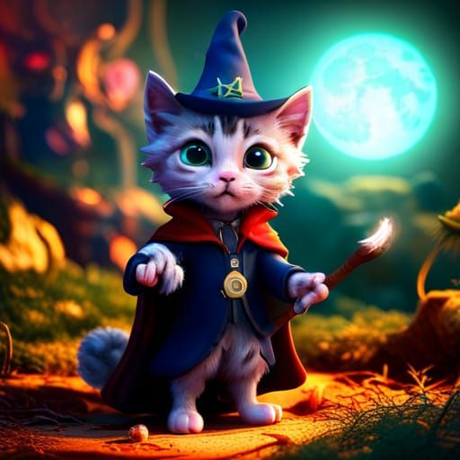 Kitten wizard - AI Generated Artwork - NightCafe Creator