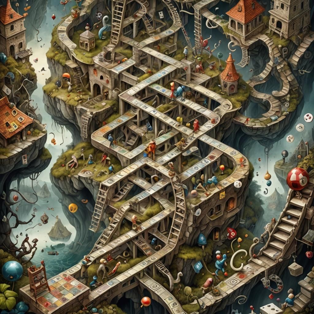 snakes and ladders - AI Generated Artwork - NightCafe Creator