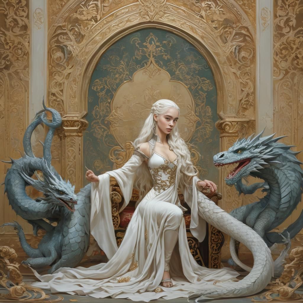 DECADENT Arabesque Dojo, Daenerys Targaryen, DIAMOND DRAGONS, / oil ...