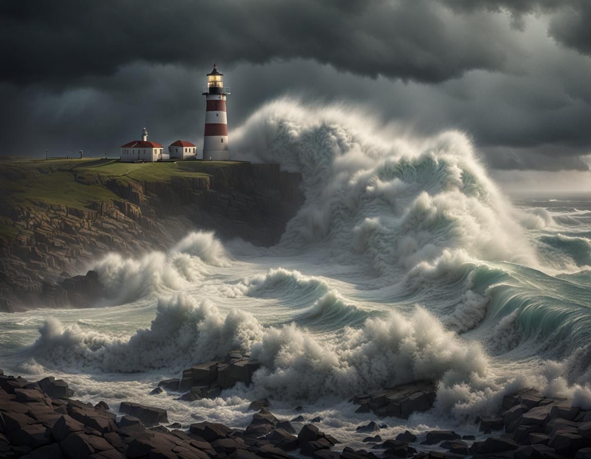 Aggressive waves - AI Generated Artwork - NightCafe Creator