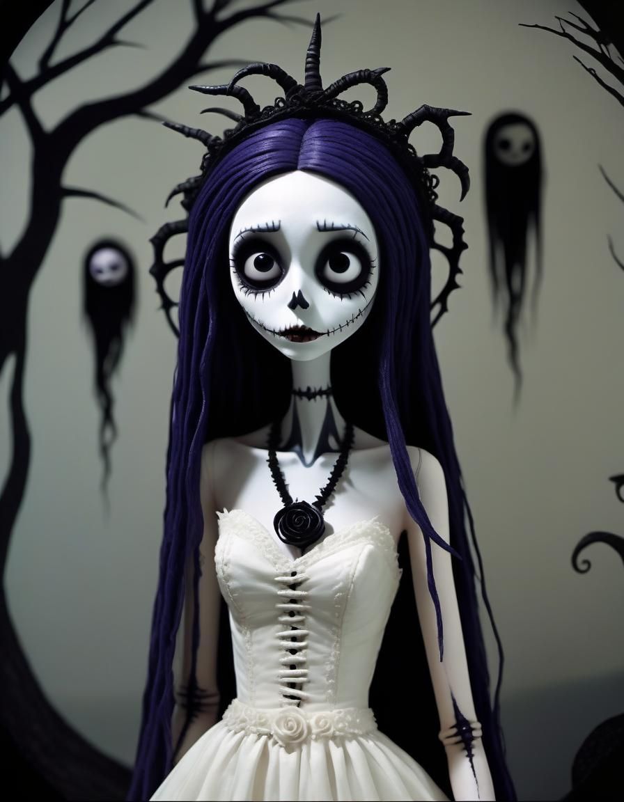 Claymation Goth Bride II - AI Generated Artwork - NightCafe Creator